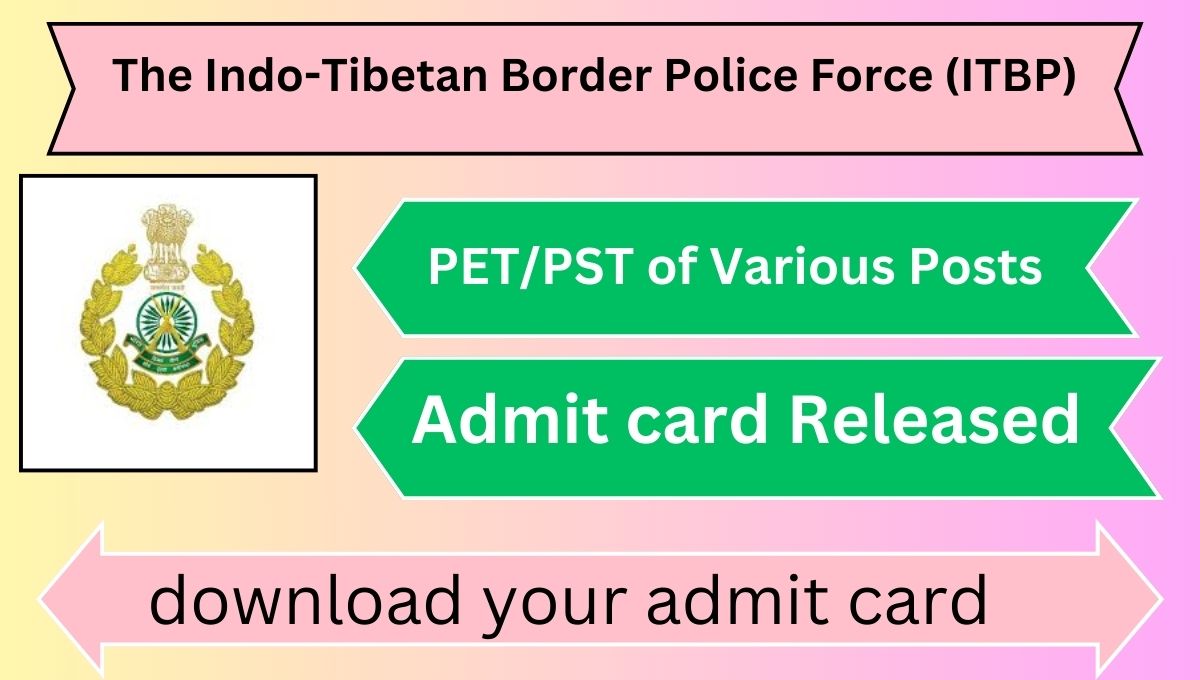 ITBP Admit Card 2025 Released: Download for PET/PST of Various Posts ...